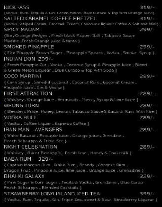 Menu at Swag Bar & Grill, Pune