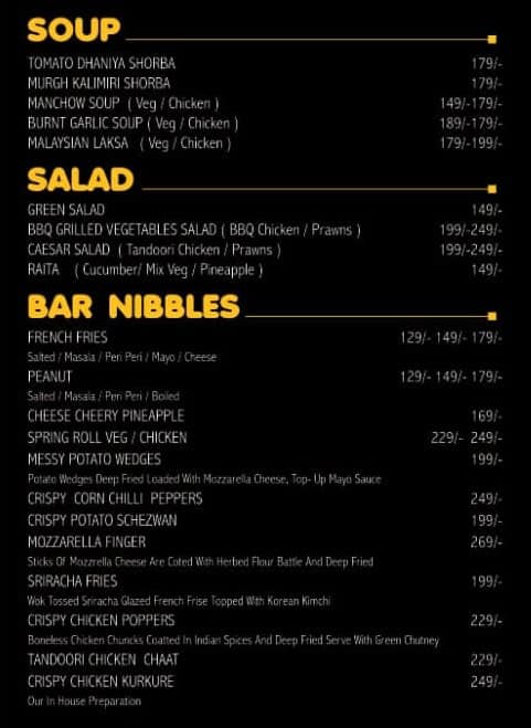 Menu at Swag Bar & Grill, Pune