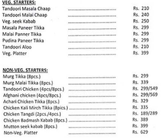 Menu of Chawla Chicken Factory Since 2001, Sector 63, Noida
