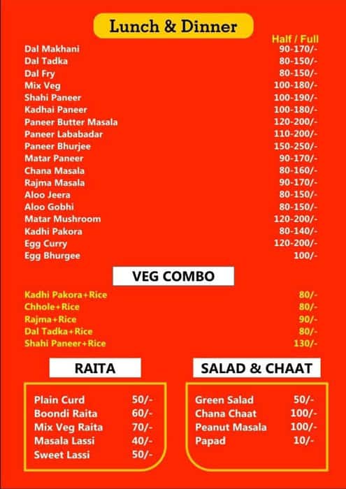 Menu at Shandar Restaurant, Gurugram