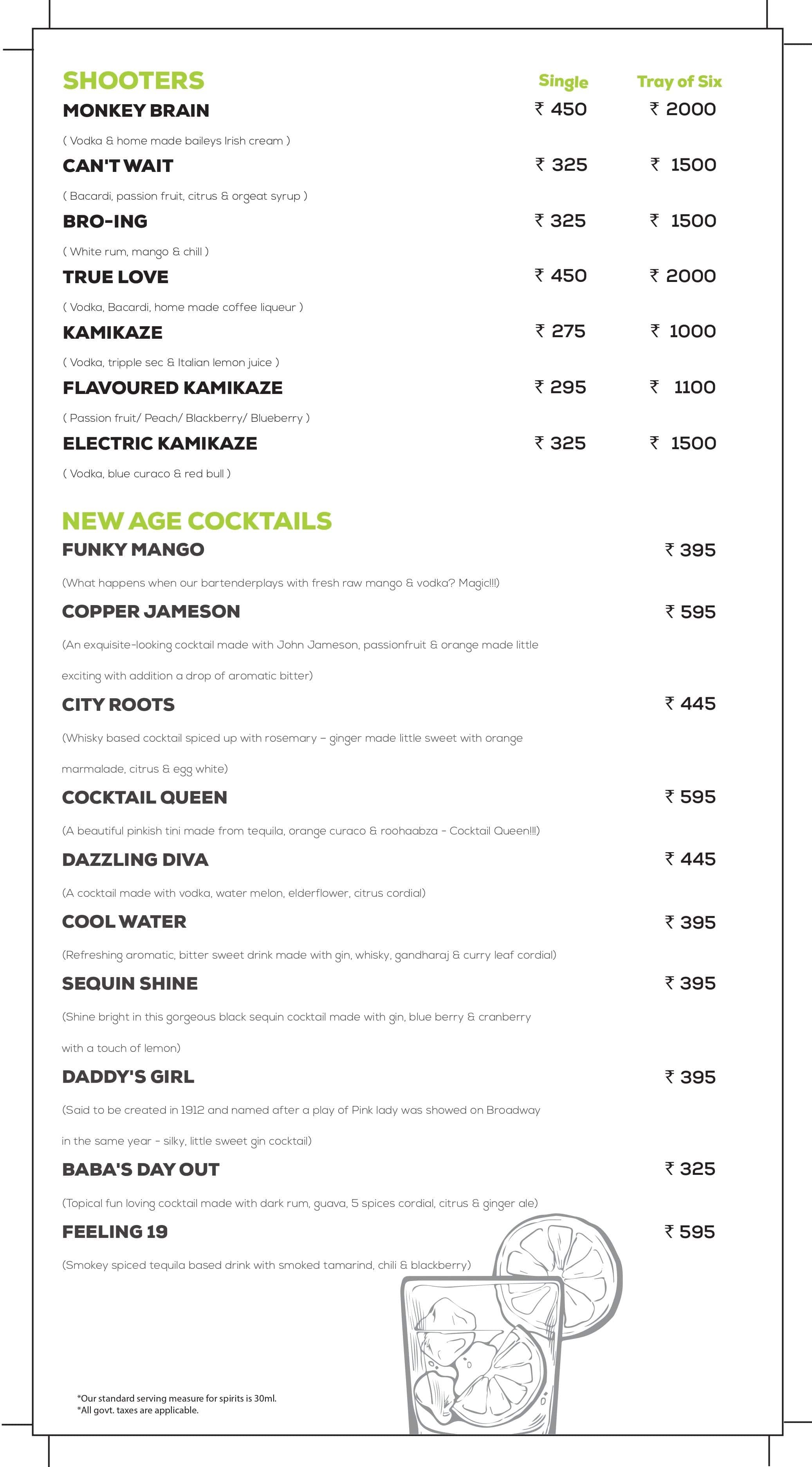 Menu at Chai Break, Kolkata, 7, Ho Chi Minh Sarani