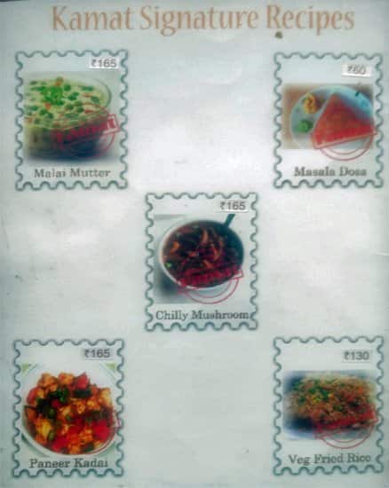 Kamat Restaurant Menu, Menu for Kamat Restaurant, City Market ...