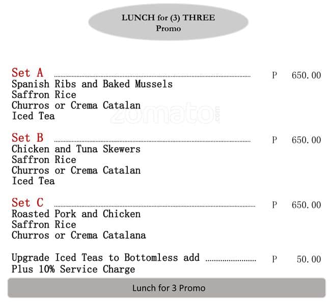 Menu at Tapeo pub & bar, Taguig, G/F