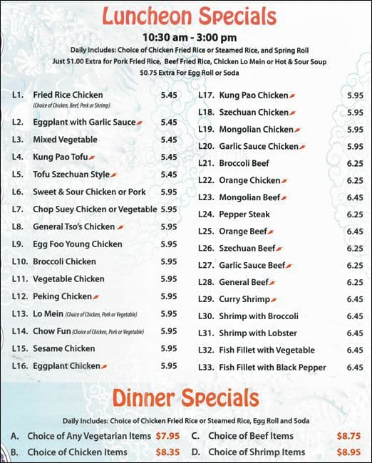 Menu at China Station restaurant, Naperville
