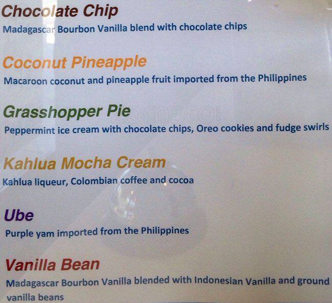 Menu at Blush desserts, Pleasanton