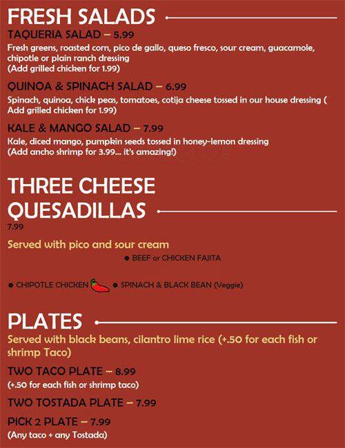 Menu at Taco Ocho - Richardson restaurant, Richardson, 930 E Campbell ...