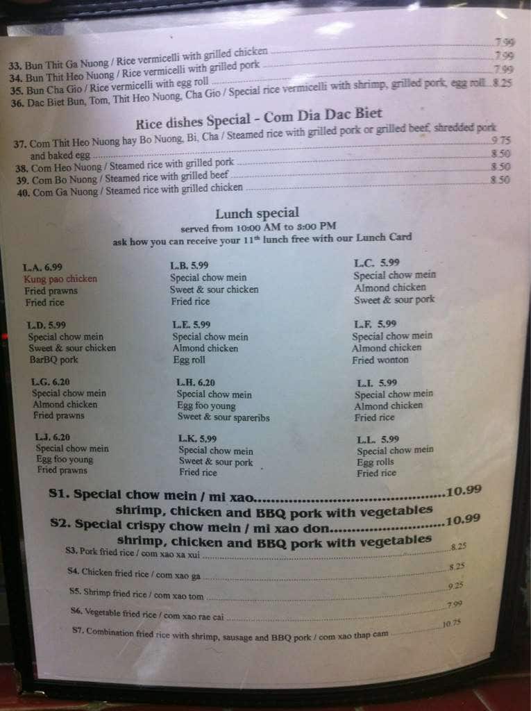 Menu at Three Sisters Restaurant, Spokane Valley, E Sprague Ave