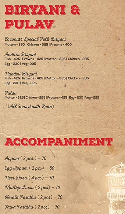 Menu at The Coconut Tree By Coconut Grove, Pune