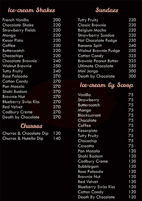 Menu at Shakeholic, Mumbai, Shop no 416