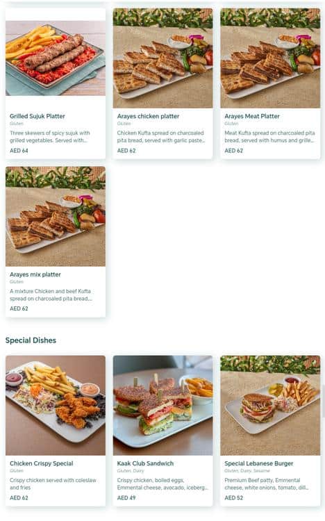 Menu of Ka'aki W Nos Lebanese Restaurant, Al Barsha South, Dubai