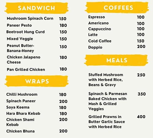 Menu of Jonaki Cafe, Porvorim, Goa