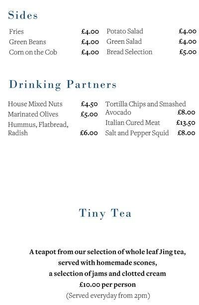Menu at Bluebird Restaurant, London