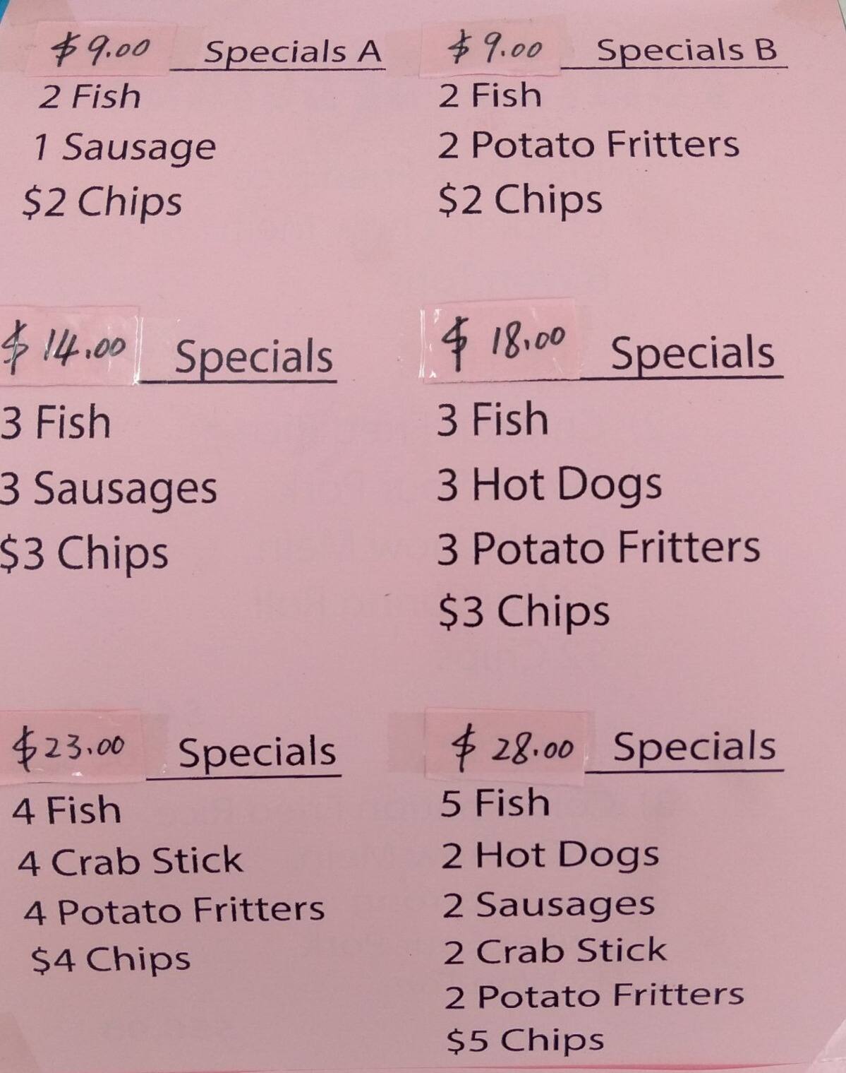 Menu at V8 Noodle Box fast food, Auckland