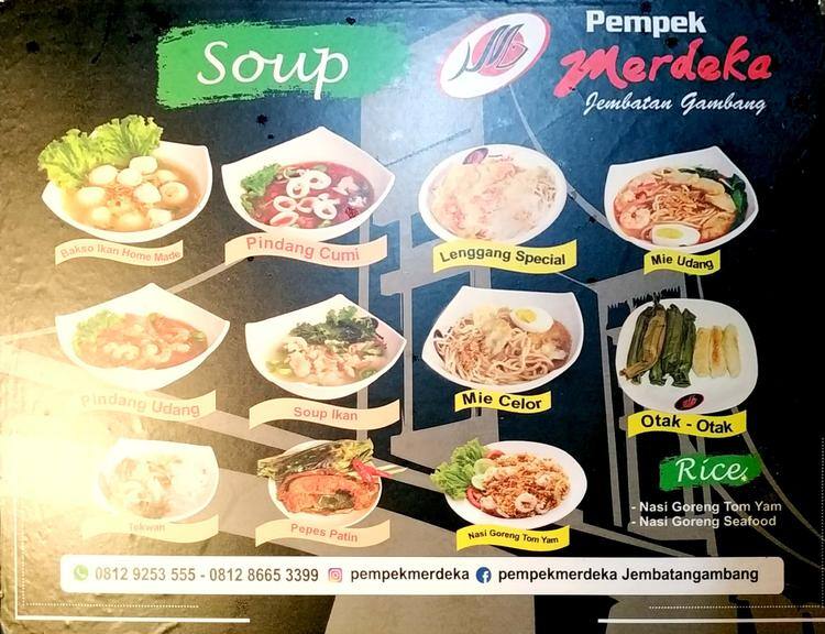 Menu at Pempek merdeka restaurant, West Jakarta, Mall Cental Park Lt 2 ...