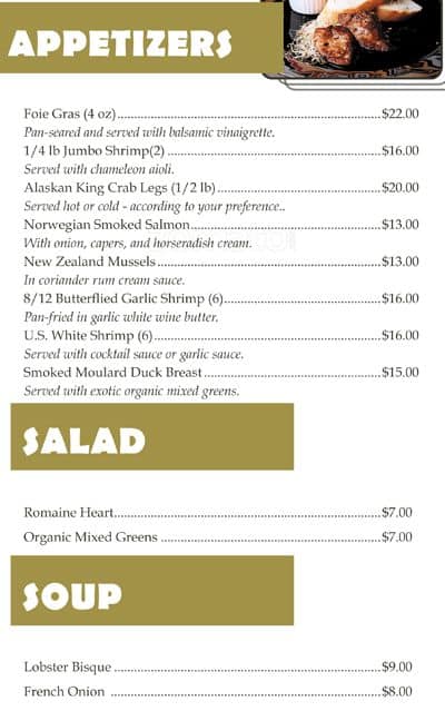 Menu at Day & Night steakhouse, Markham, 2 Fenton Rd