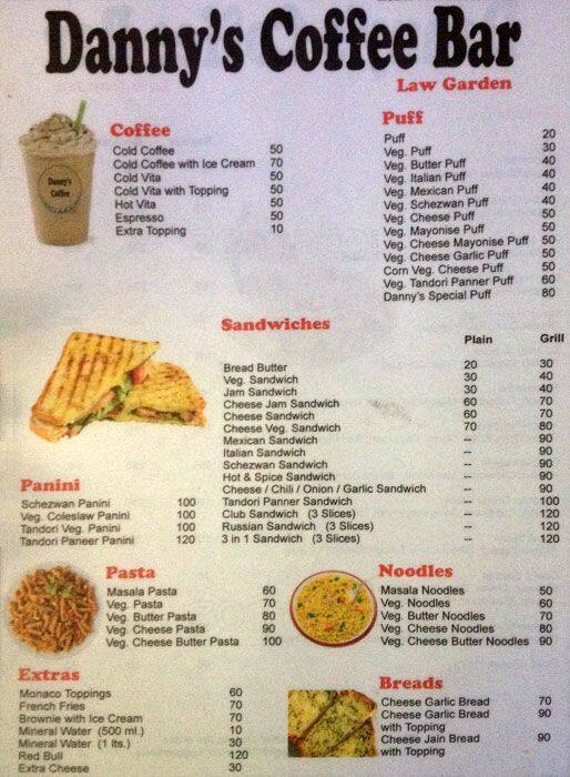 Danny's Coffee Bar Menu, Menu for Danny's Coffee Bar, C G Road ...