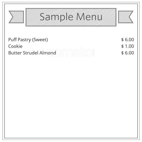 Menu at The Ghan Fresh Bakery, Liverpool