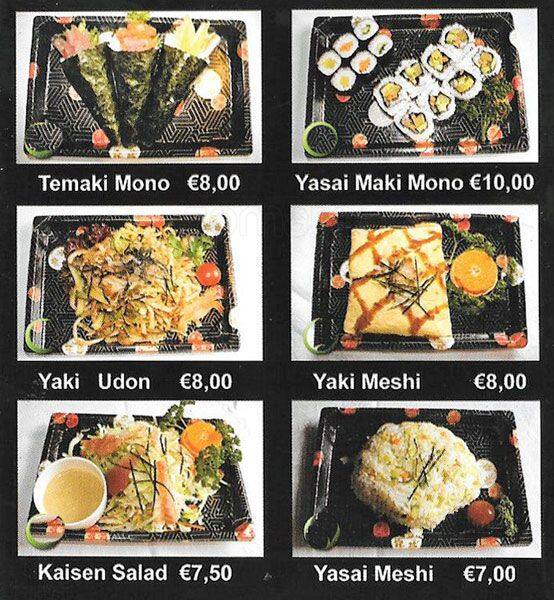 Menu at Mitsui restaurant, Milan, Via Carlo Farini