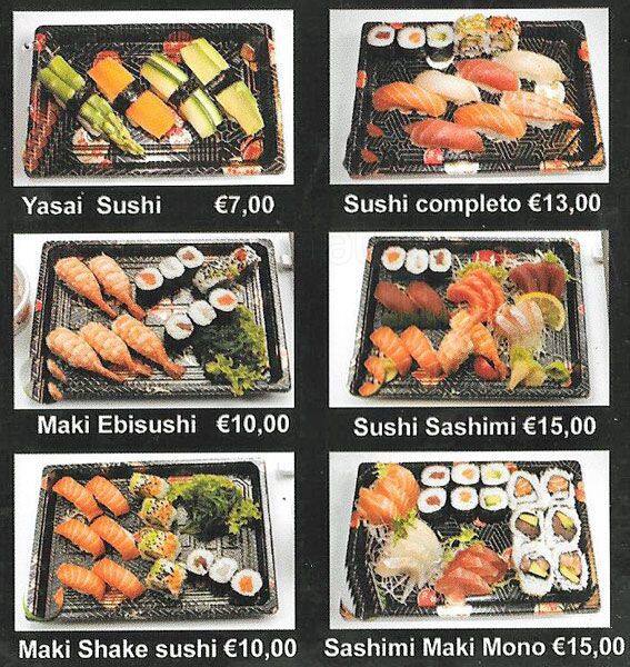 Menu at Mitsui restaurant, Milan, Via Carlo Farini