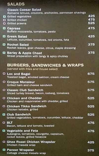 Menu at Cinnamon - Renaissance Hotel, Bengaluru
