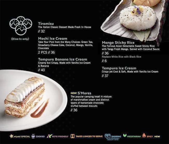 Carta del pub y bar Miyabi Sushi Difc, Dubai, Al Mustaqbal Street