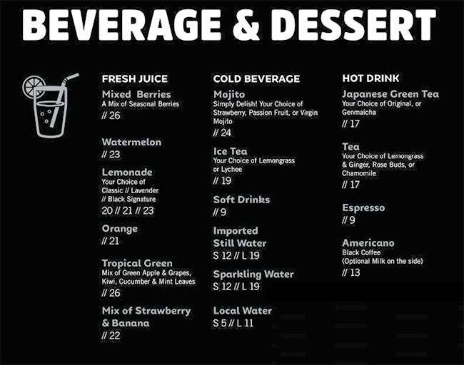 Carta del pub y bar Miyabi Sushi Difc, Dubai, Al Mustaqbal Street