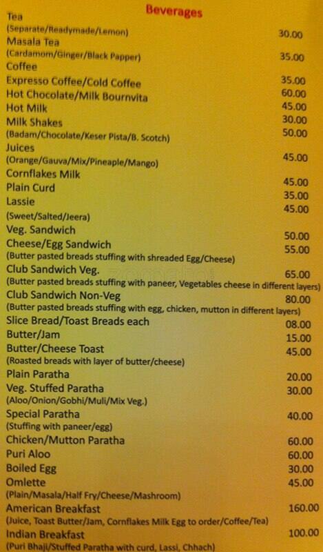 Hotel Deep Avadh Menu, Menu for Hotel Deep Avadh, Charbagh, Lucknow ...