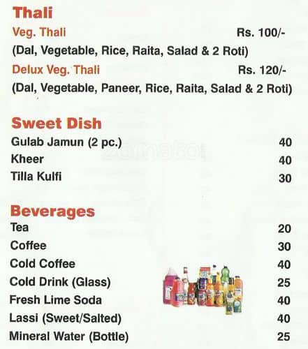 Menu at New Pal Dhaba, Sahibzada Ajit Singh Nagar, SCF 129