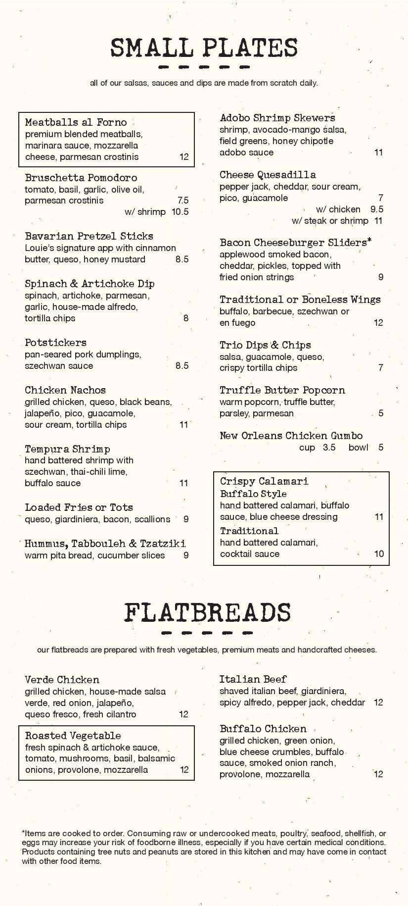 Menu at Bar Louie, Miami, N Miami Ave STE 210