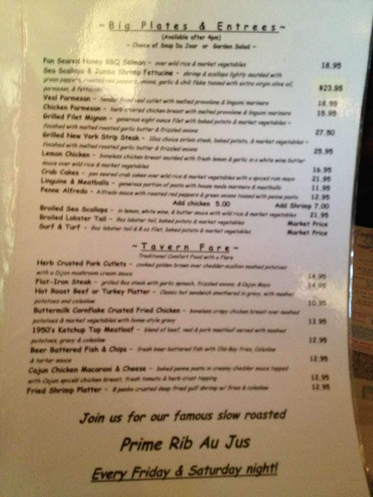 Menu at Our Place Restaurant & Tavern, Gilbertsville