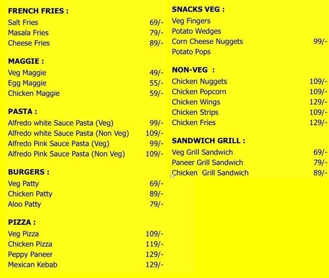 Time drive in menu store