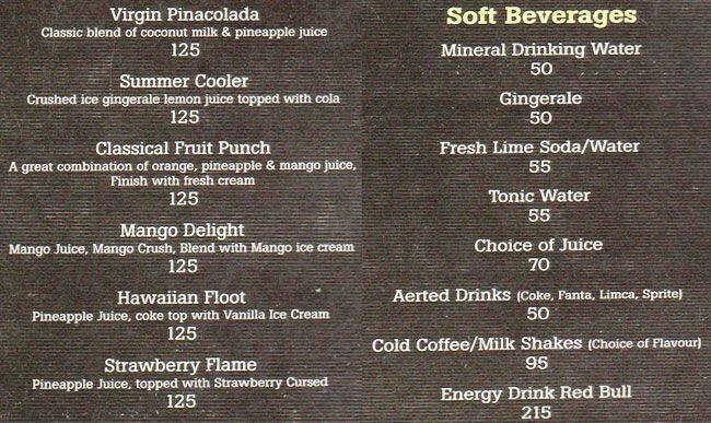 Menu at Sparkles, Greater Noida