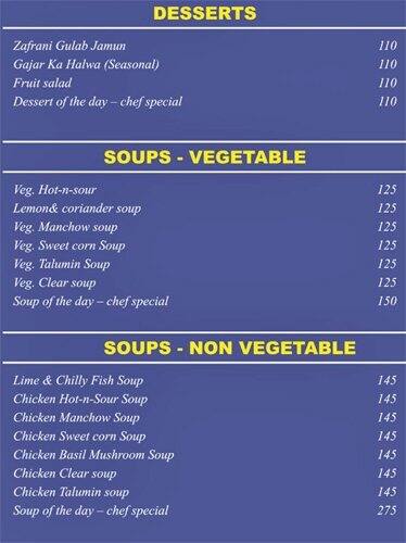 Menu at Sparkles, Greater Noida