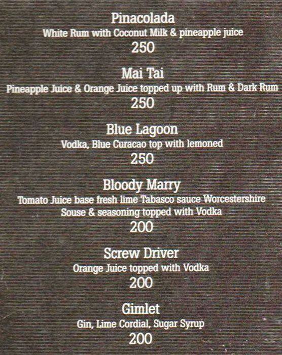 Menu at Sparkles, Greater Noida