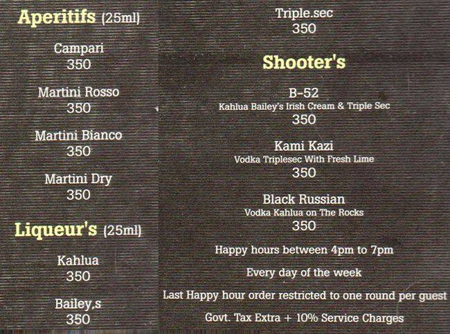 Menu at Sparkles, Greater Noida