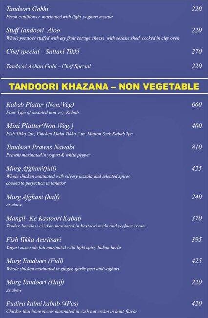 Menu at Sparkles, Greater Noida