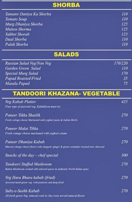 Menu at Sparkles, Greater Noida