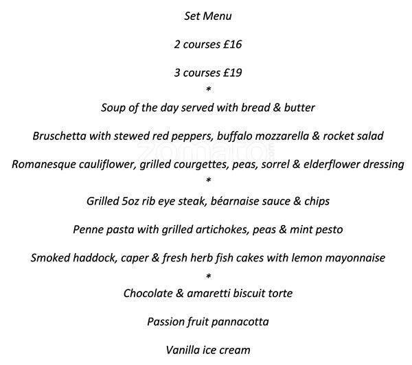 Menu at Cellarium Cafe & Terrace, London