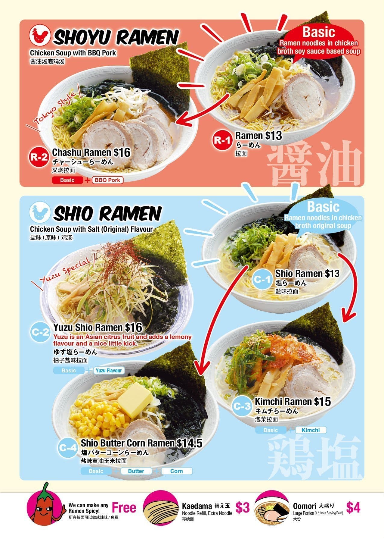 Menu at Ramen House MEN-ICHI restaurant, Auckland, Unit H/491 Pakuranga Rd