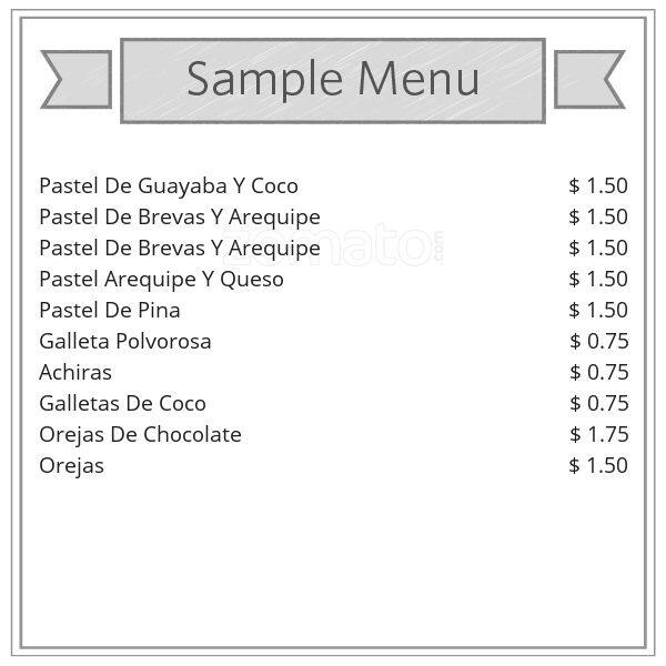 Menu at Columbus Bakery, Toronto, Dufferin St