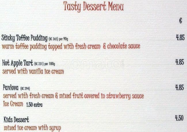 Menu at The Coach House Pub, Dublin, 16 Ballinteer Ave