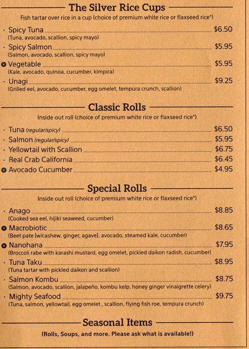 Silver Rice Menu, Menu for Silver Rice, Crown Heights, New York City ...