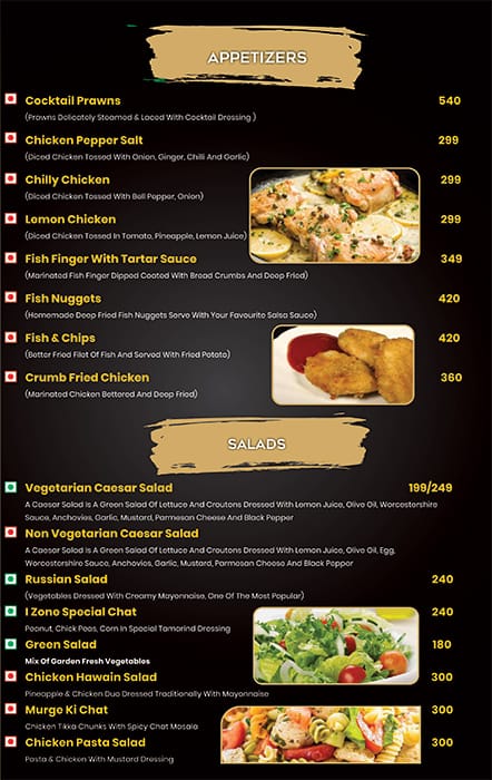 Menu at Izone Rooftop Restro, Zirakpur, Shop 62