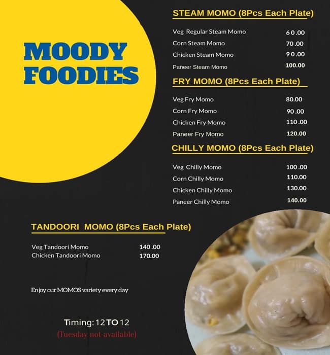 Menu of Moody Foodies, Kharghar, Navi Mumbai