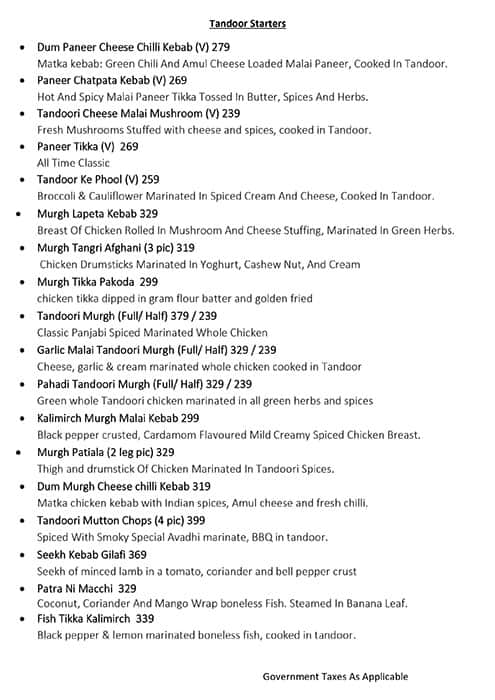 Menu at Thamboora Restaurant, Salem
