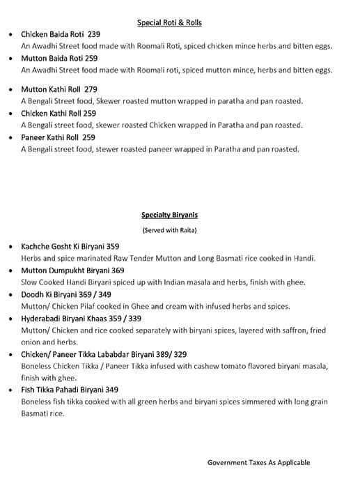 Menu at Thamboora Restaurant, Salem