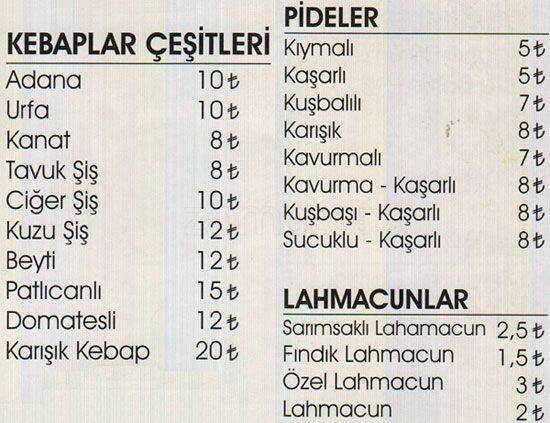 Menu at ZEKİ SOFRAM Zeko Ahmet, Istanbul