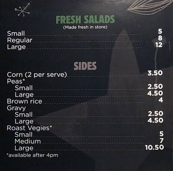 Menu at Chicken Central Hawthorn fast food, Hawthorn, 534 Glenferrie Rd