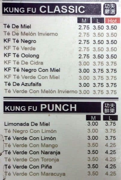 Kung Fu Tea Menu, Menu for Kung Fu Tea, Chinatown, New York City ...