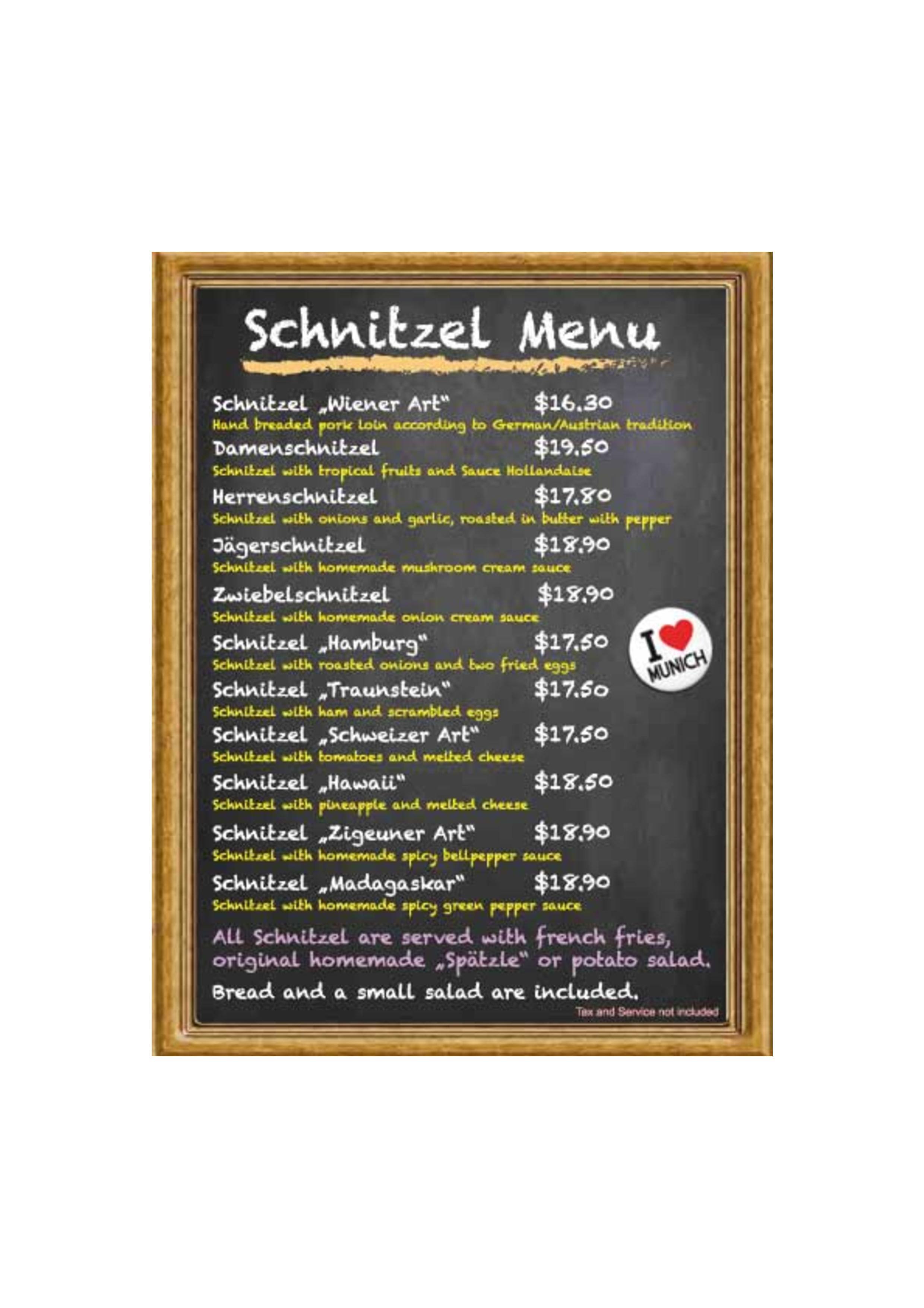 Menu at Schnitzel & More restaurant, Niceville